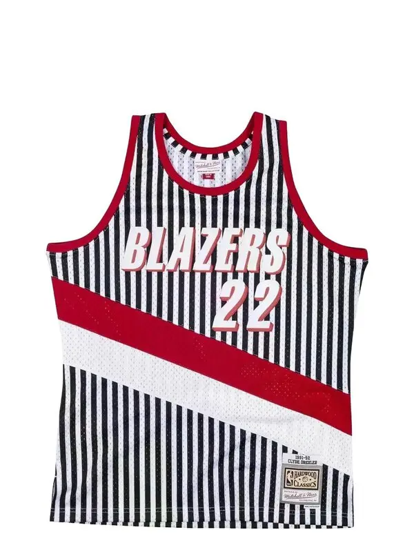 Mitchell & Ness X Nba Clyde Drexler Striped Swingman Vest - Black