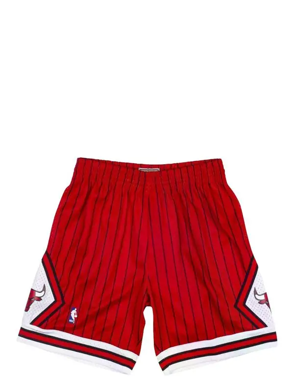 Mitchell & Ness Nba Reload Swingman Striped-pattern Shorts - Red