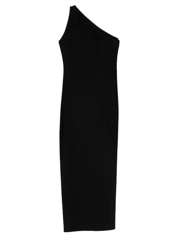 Norma Kamali One-shoulder Side-slit Maxi Dress - Black