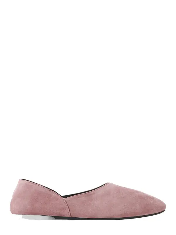 Khaite Paneled Suede Flats - Pink
