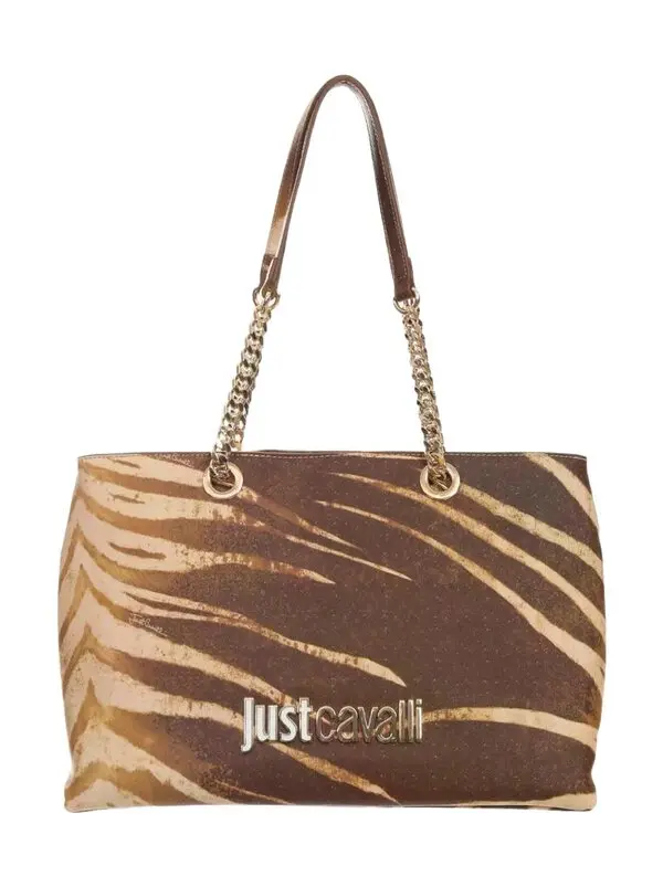 Just Cavalli Tiger Print Tote Bag - Brown