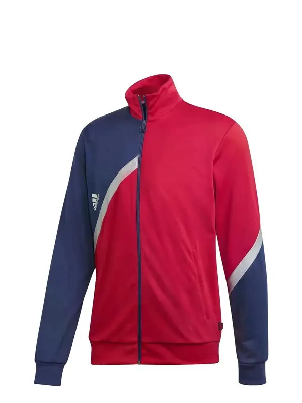 Adidas Striped Zip Lightweight Jacket - Red