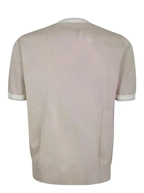 Eleventy Ribbed Design T-shirt - Neutrals