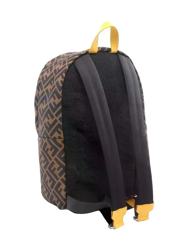 Fendi 2010s Zucca Leather Backpack - Black
