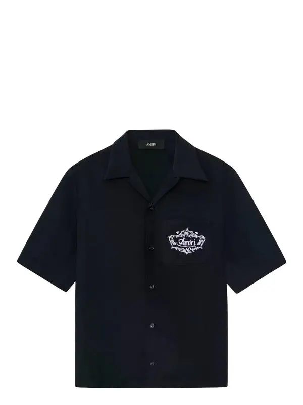 Amiri Chateau Crest Camp Shirt - Black