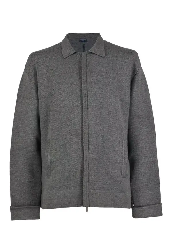 Kenzo Textured Collared Sweatshirt - Grey