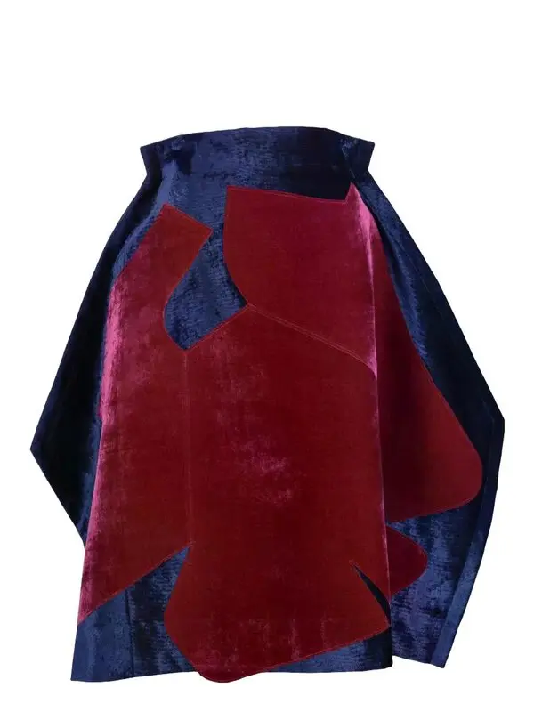 Comme Des Garçons Velvet Midi Skirt - Red