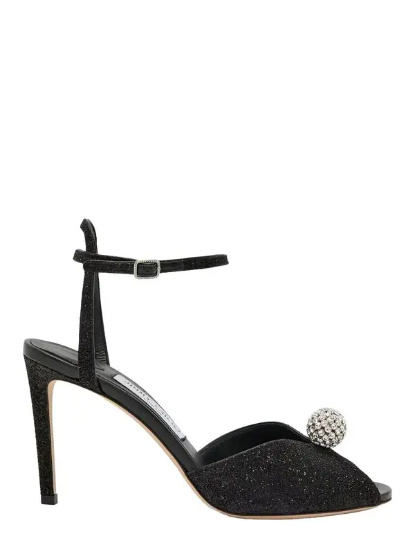 JIMMY CHOO Sacora Crystal-embellished Open Toe Sandals - Black