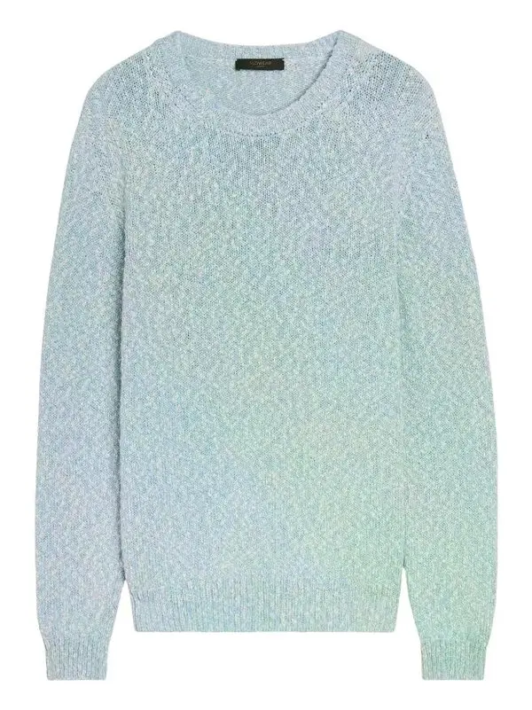 SLOWEAR Crew Neck Long Sleeve Sweater - Blue