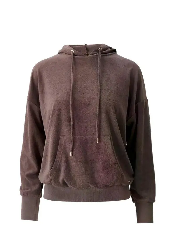 Melissa Odabash Hooded Kangaroo Pocket Sweatshirt - Brown
