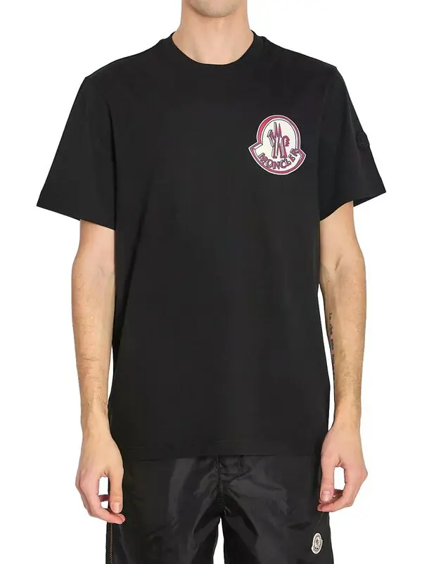 Moncler Logo-patch Cotton T-shirt - Black