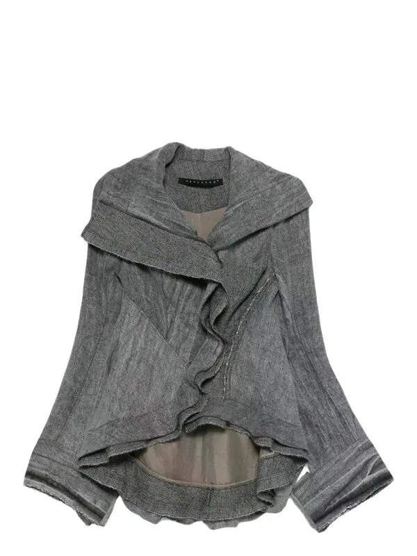 YEHUAFAN Ash Tiered Ruffle Jacket - Grey