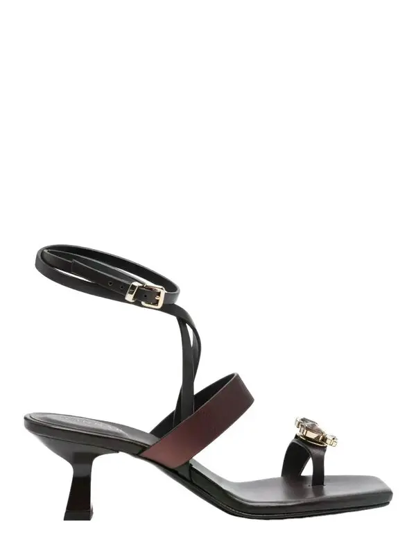 DONNARÌ Square-toe Sandals With Buckle Fastening - Brown
