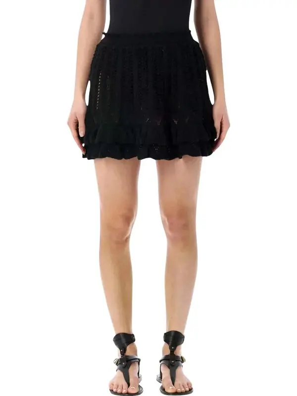 MARANT ETOILE Nelle Cotton Knit Mini Skirt - Black
