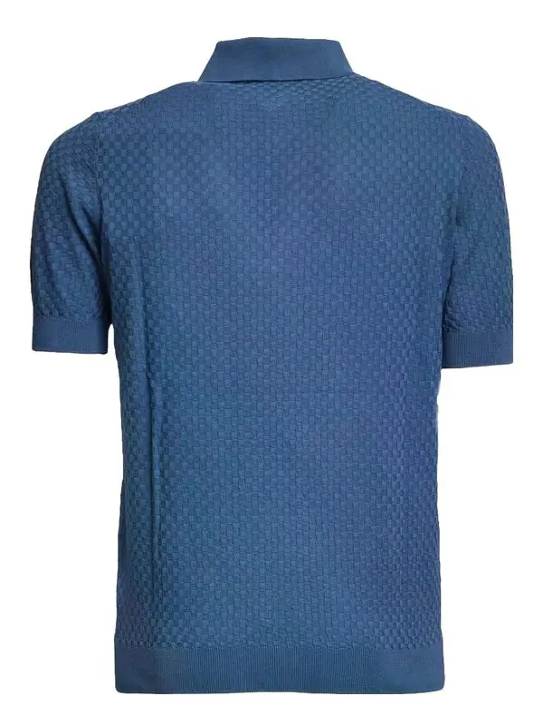 FILIPPO DE LAURENTIIS Button Short-sleeve Polo Shirt - Blue