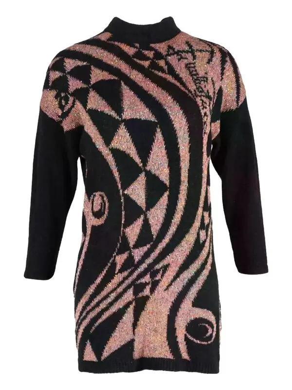 Emilio Pucci Patterned Sweater Dress - Black