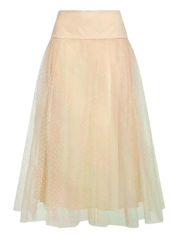 Zimmermann Gathered Flared Midi Skirt - Neutrals