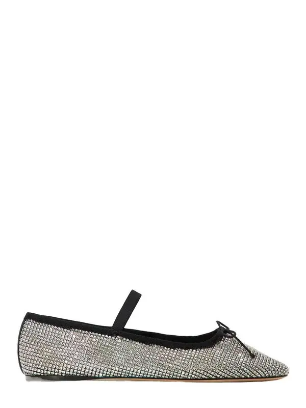 LOEFFLER RANDALL Leonie Crystal Bow Ballet Flats - Silver
