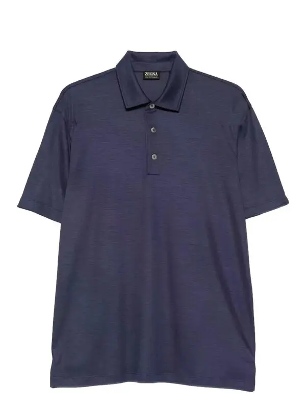 Zegna Button Polo Shirt - Blue