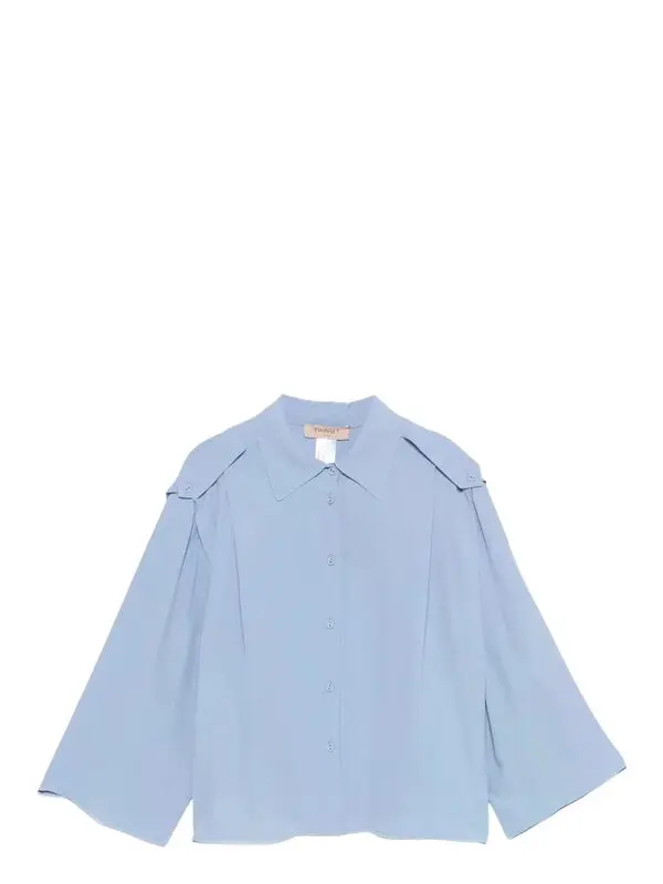 TWINSET Jasmine Button Shoulder Blouse - Blue
