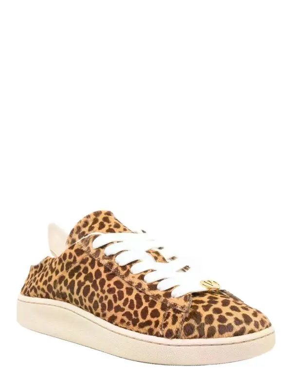 Valentino Garavani Leopard Print Lace-up Sneakers - Neutrals