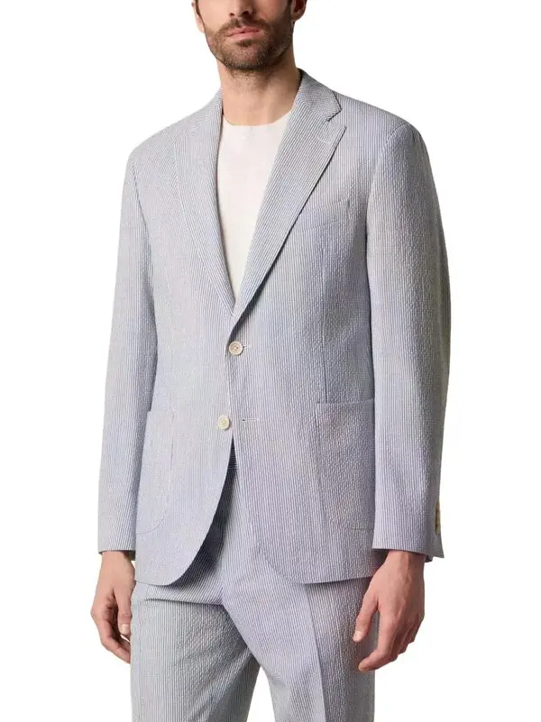 Brooks Brothers Seersucker Single-breasted Blazer - Blue