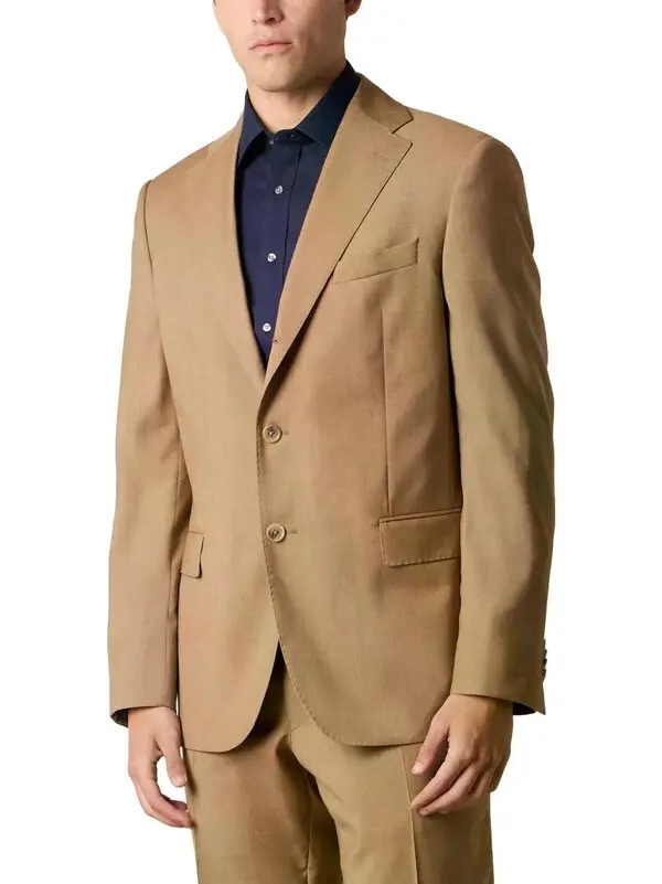 Brooks Brothers Single-breasted Three-button Virgin Wool Blazer - Neutrals