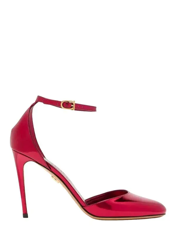 FERRAGAMO Almond Toe Pumps With Ankle Strap - Red