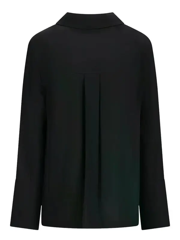 Max Mara V-neck Long Sleeve Top With Buttoned Cuffs - Black