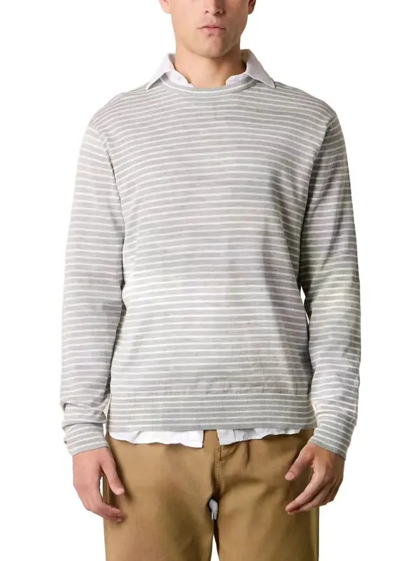 Brooks Brothers Striped Crew Neck Sweater - Grey