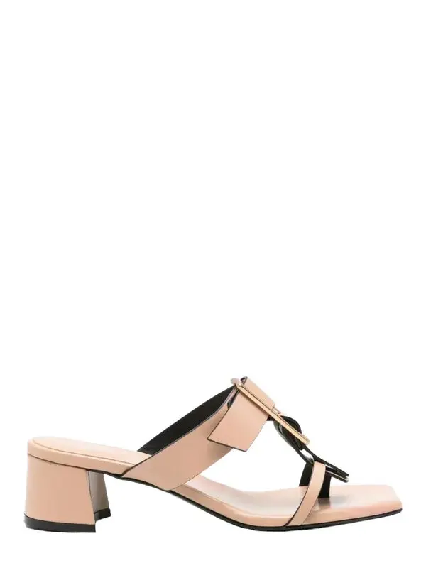 DONNARÌ Buckle Detail Square Toe Sandals - Neutrals