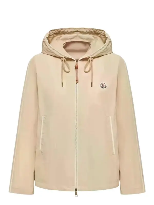 Moncler Sarracenia Logo-patch Hooded Jacket - Neutrals