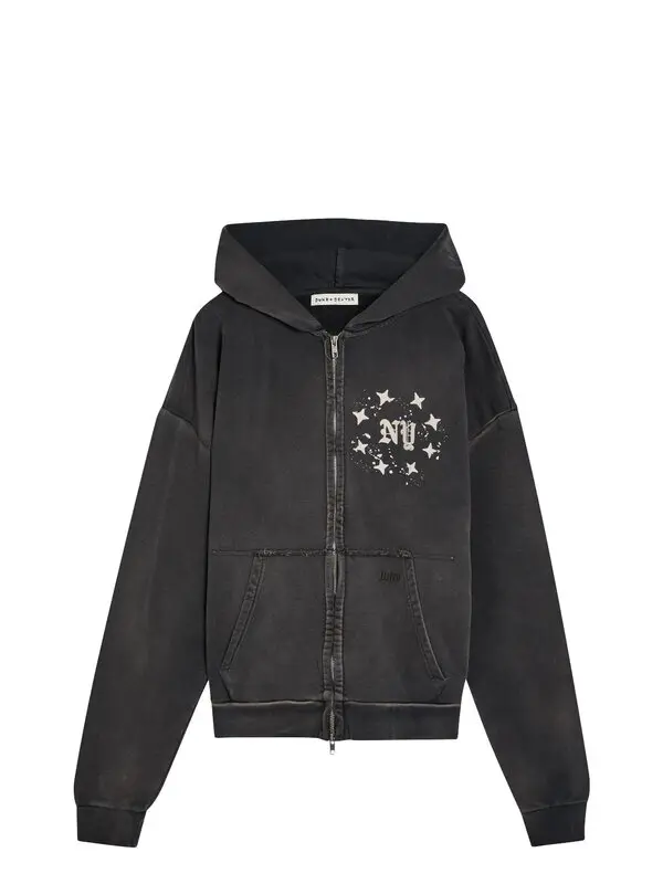 DUKE + DEXTER Paint Splatter Print Cotton Sweatshirt - Black
