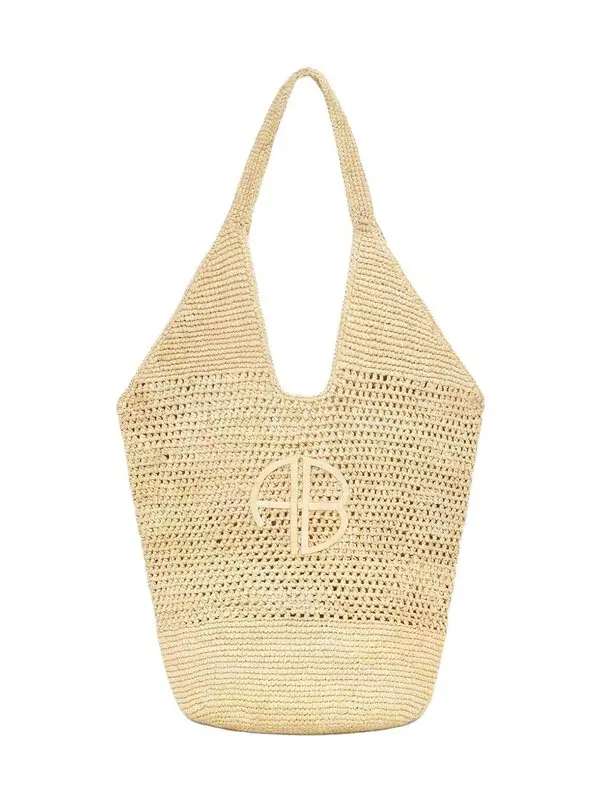 ANINE BING Leah Logo Detail Tote Bag - Neutrals