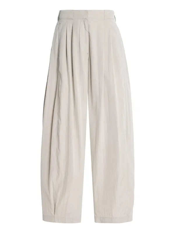THE ROW Iven Silk-blend Barrel-leg Pants - Grey