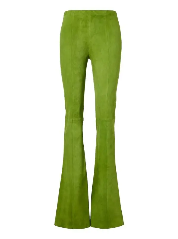 Stouls Gege Suede Flared Trousers - Green
