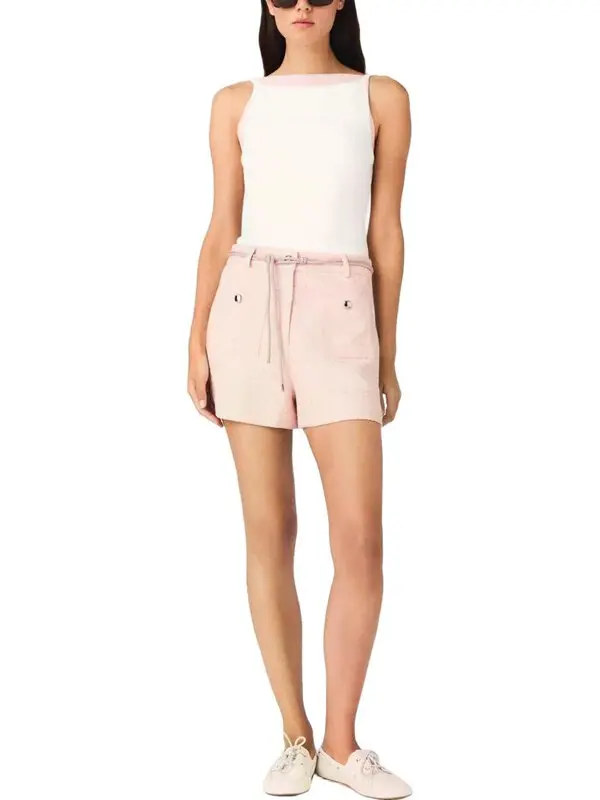 Maje Square-neck Ribbed Knit Top - Neutrals