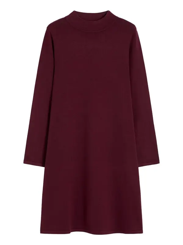 Max Mara Knitted High Neck Mini Dress - Red