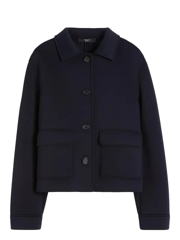 Max Mara Jersey Twin-pocket Overshirt - Blue