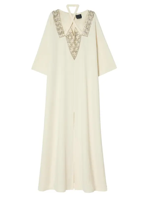 Marina Rinaldi Embellished Halterneck Maxi Dress - Yellow