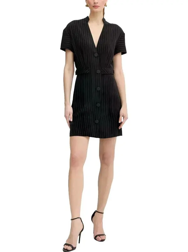 Armani Exchange Striped Mini Dress - Black