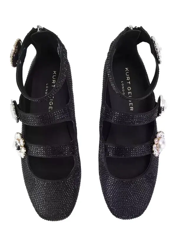 Kurt Geiger Embellished Gladiator Ballet Flats - Black