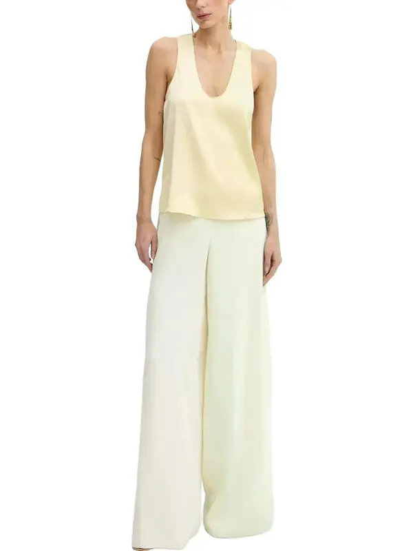 Patrizia Pepe Sleeveless V-neck Blouse - Yellow