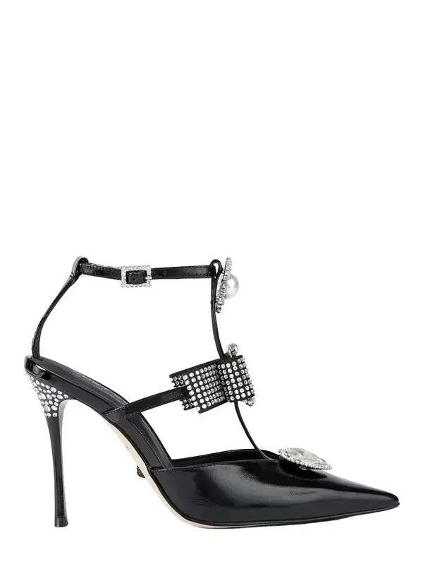 Kurt Geiger Embellished Pointed Toe Gladiator Pumps - Black