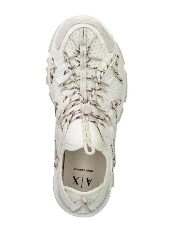 Armani Exchange Panelled Lace-up Sneakers - Neutrals