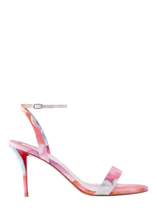 CHRISTIAN LOUBOUTIN Miss Z Floral-print Crepe De Chine Stiletto Sandals - Multi