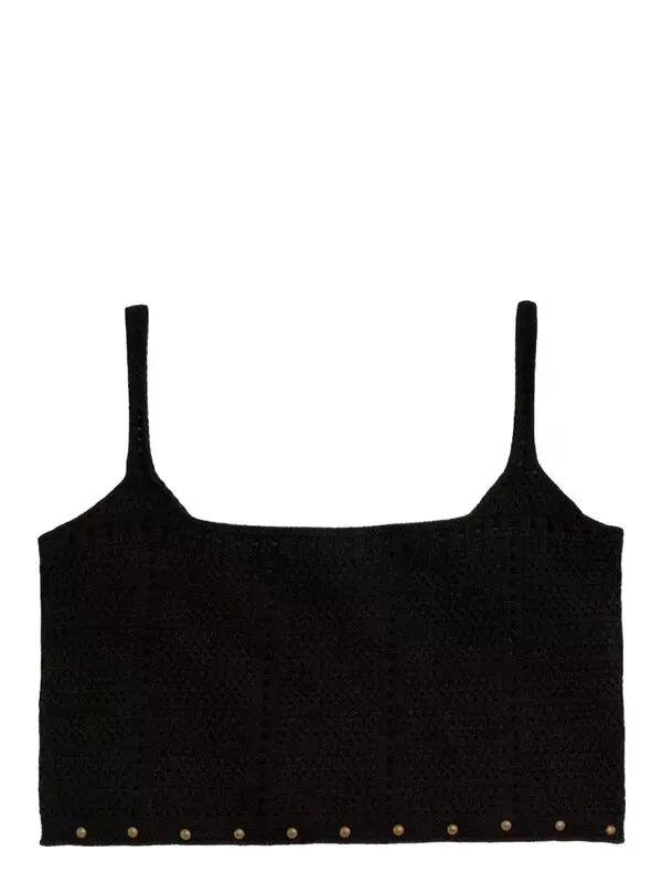 A PAPER KID Studded Knitted Top - Black