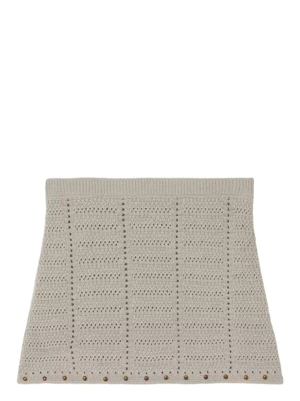 A PAPER KID Knitted Mini Skirt - Neutrals
