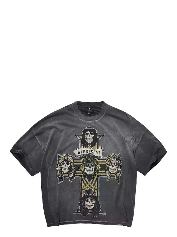 REPRESENT Guns N' Roses Cross Graphic T-shirt - Black