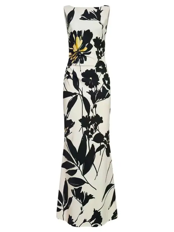 Chiara Boni La Petite Robe Sleeveless Floral Print Gown - Neutrals